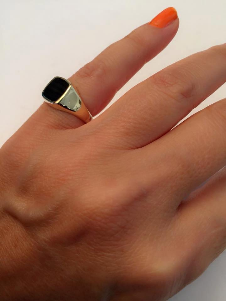 Signet Ring Women Ring Pinky Ring Onyx Signet Ring. Gold - Etsy