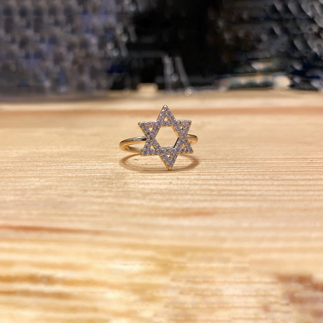 Star of David Ring Zircons Star of David Ring Gold David Ring Jewish ...