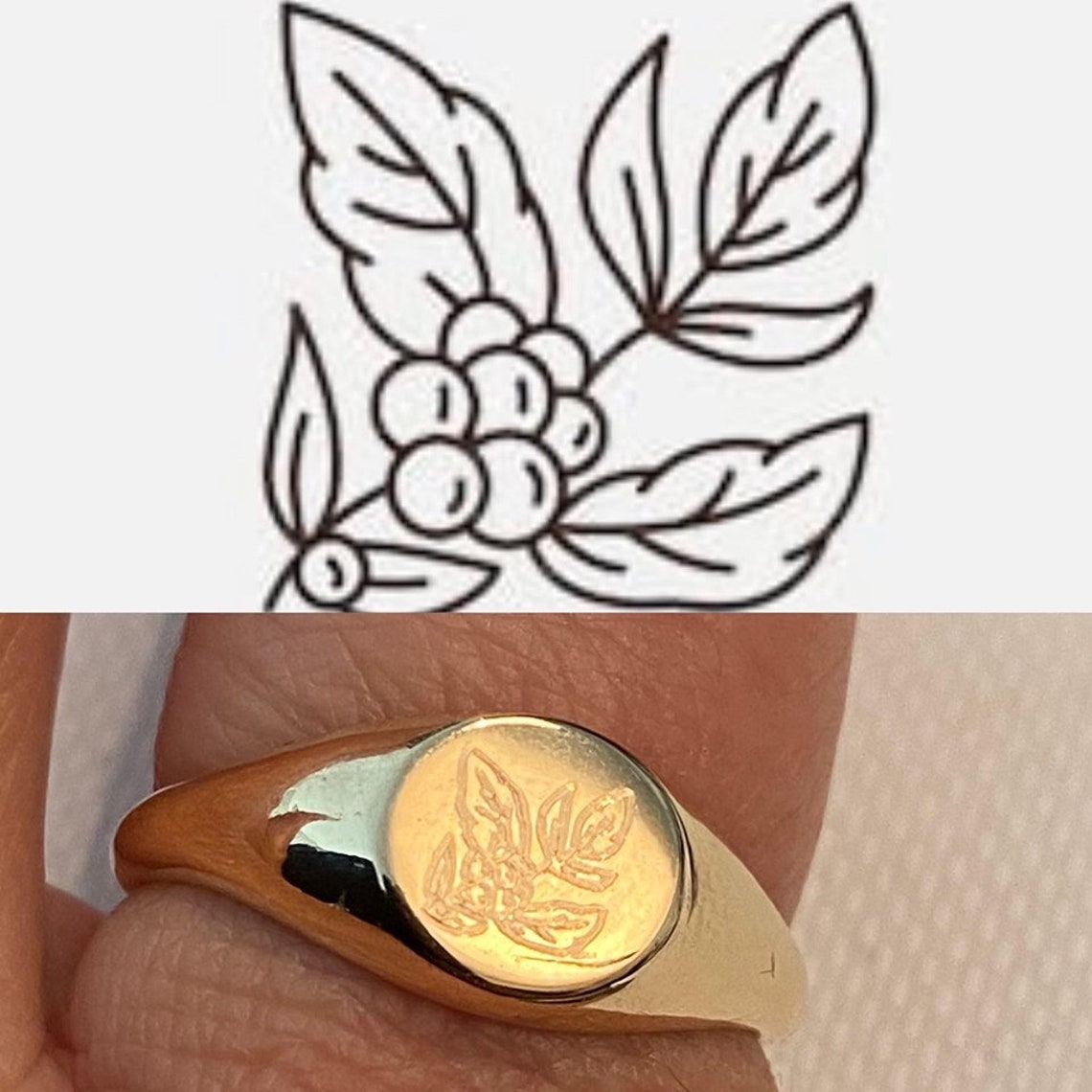 Image Signet Ring Pinky Ring Personalized Customized Ring | Etsy