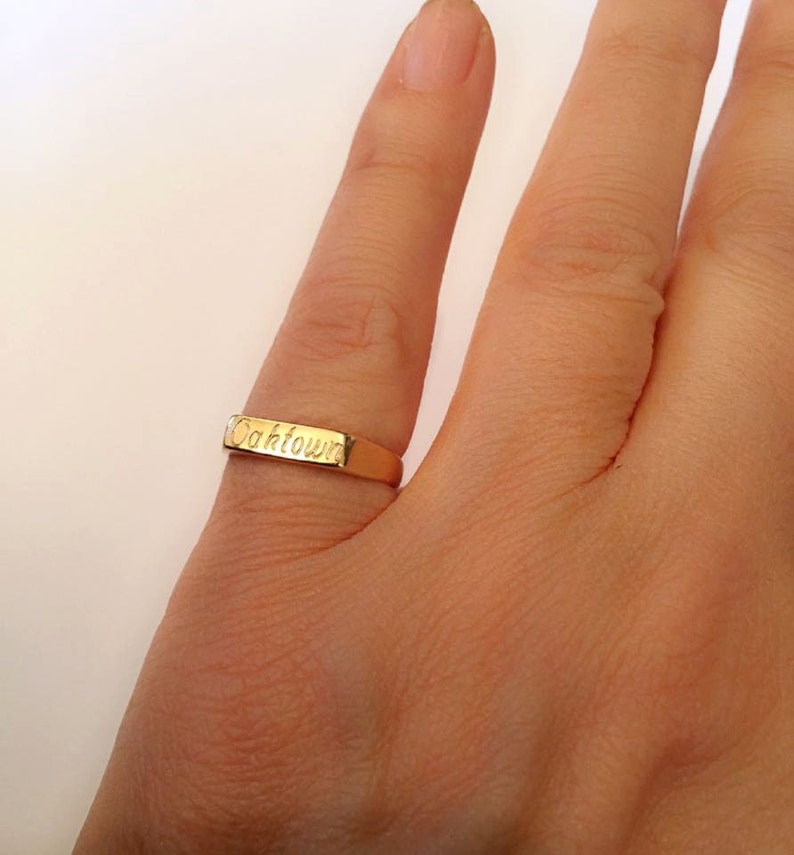 Engraved ring Personalized Ring men / women ring Initial | Etsy