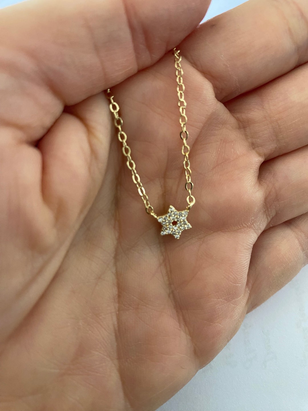 Tiny Star of David Necklace, Sterling Silver Delicate Small Star of ...