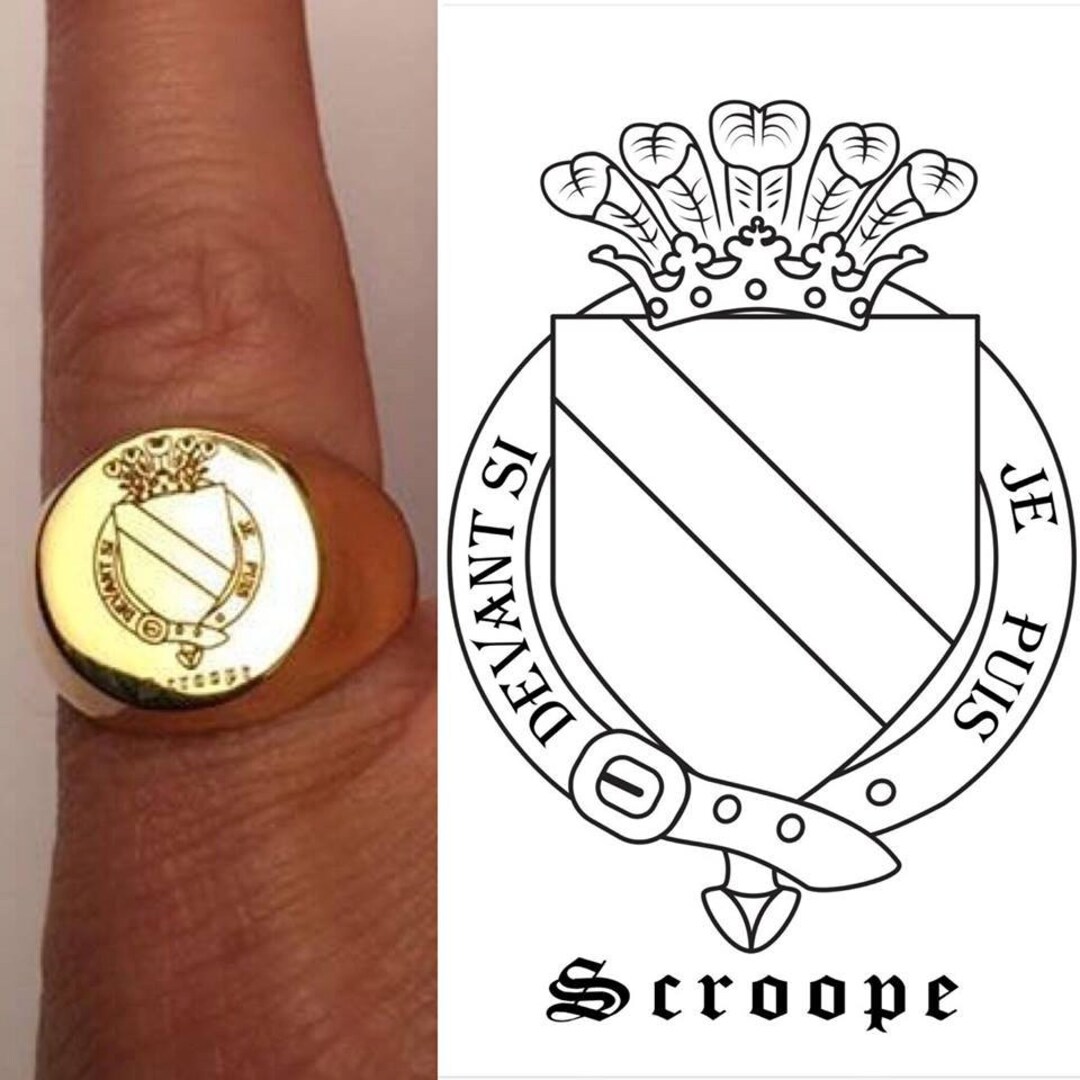 Crest Engraved Ring, Personalized Ring, Signet Ring, Women Ring, Family ...