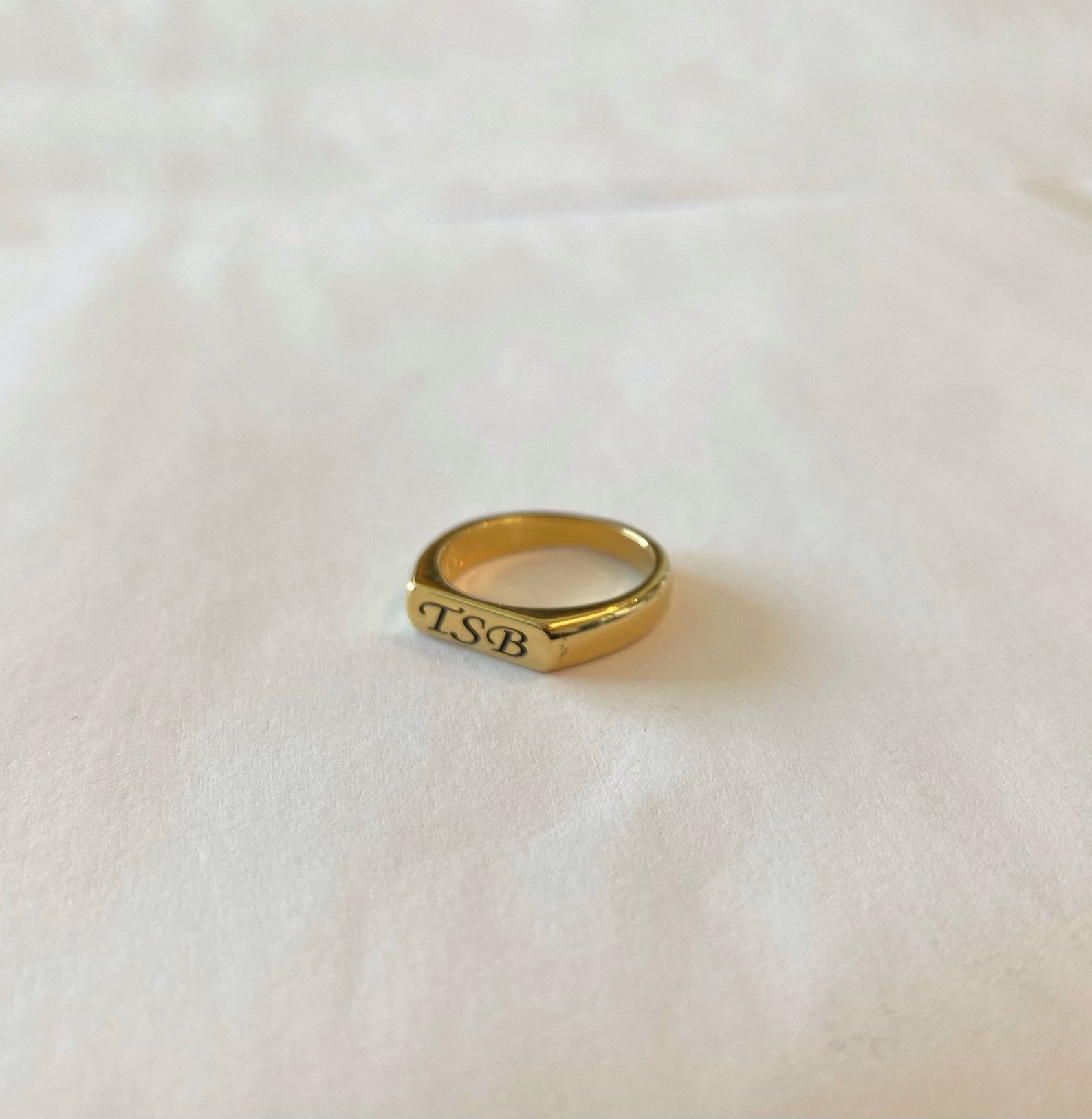 Gold Signet Ring Pinky Ring Initial Signet Ring Statement - Etsy