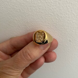 Family Crest Signet Ring, Pinky Ring, Image Engraved, College ...