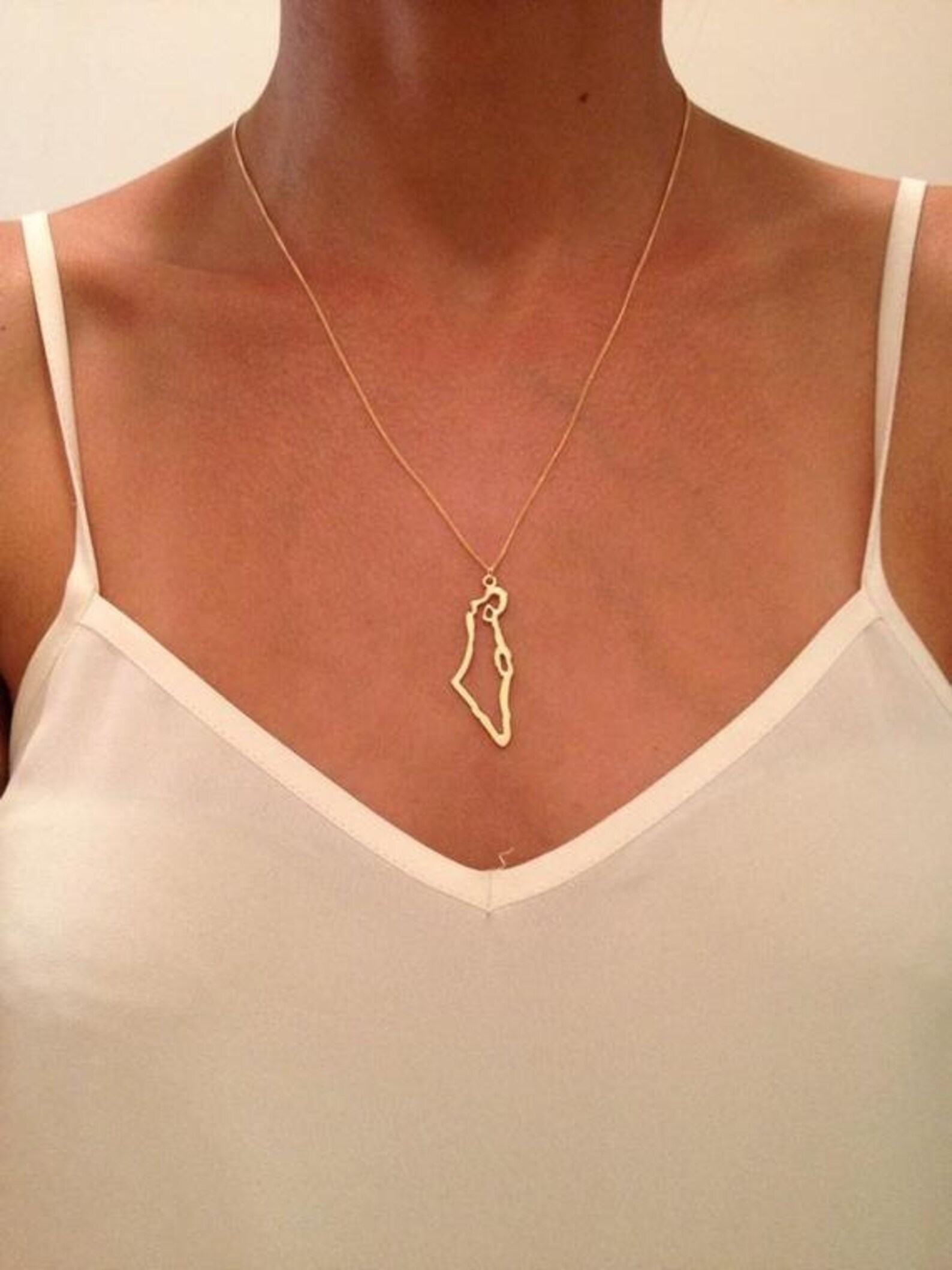 Sterling Silver Israel Map Necklace, Judaica Jewelry - Etsy