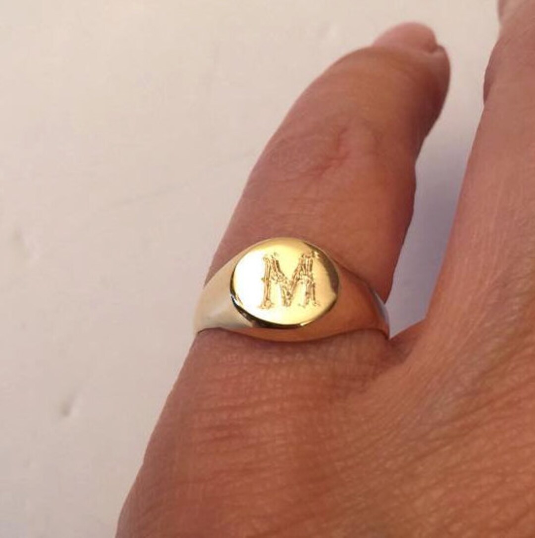 Engraved Ring Personalized Ring Signet Ring Women Ring - Etsy