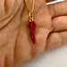 Red Pepper Necklace, Red Enamel Pepper Pendant, Puffy Italian Horn Red ...