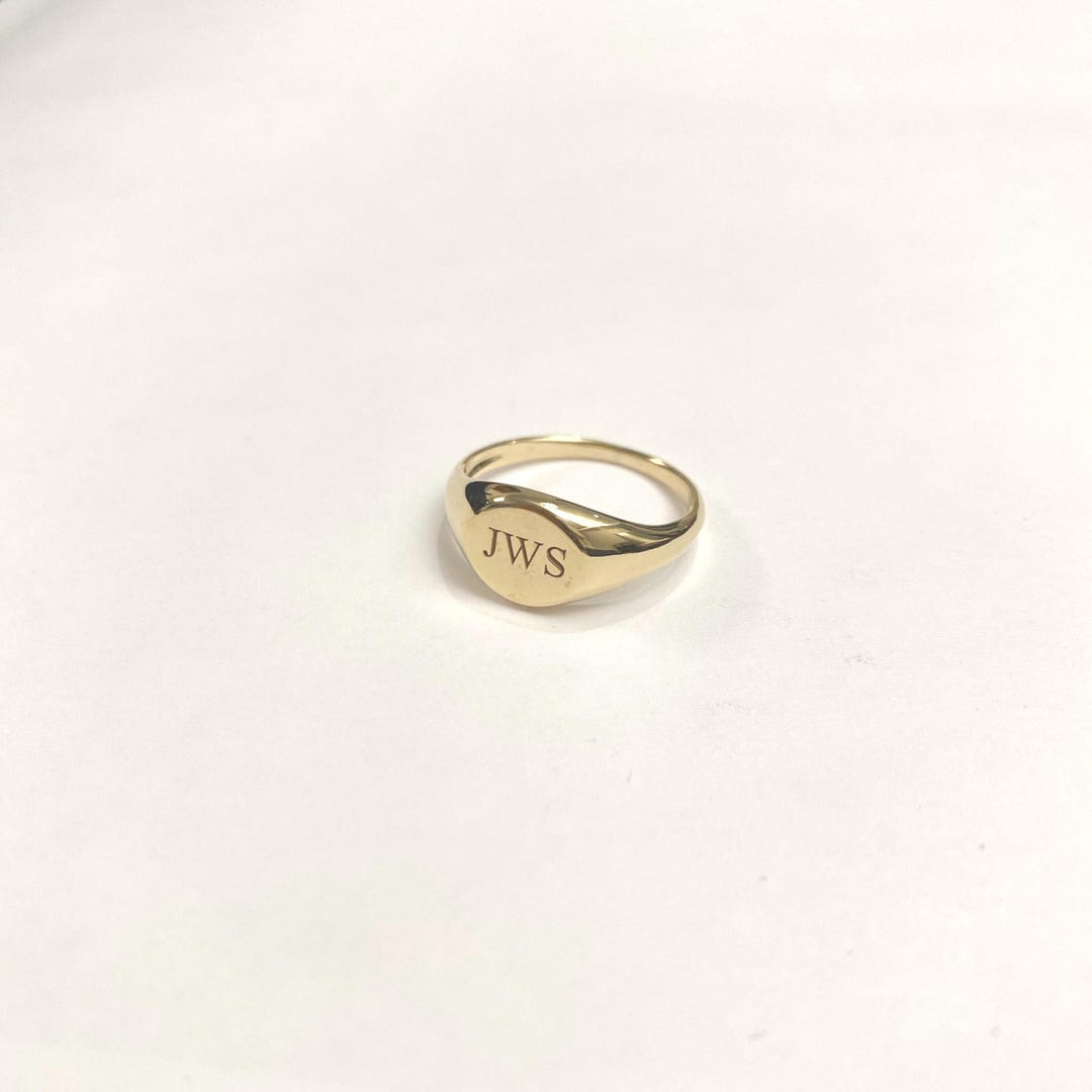 Engraved Pinky Ring, Personalized Signet Ring, Custom Engraving Inside ...