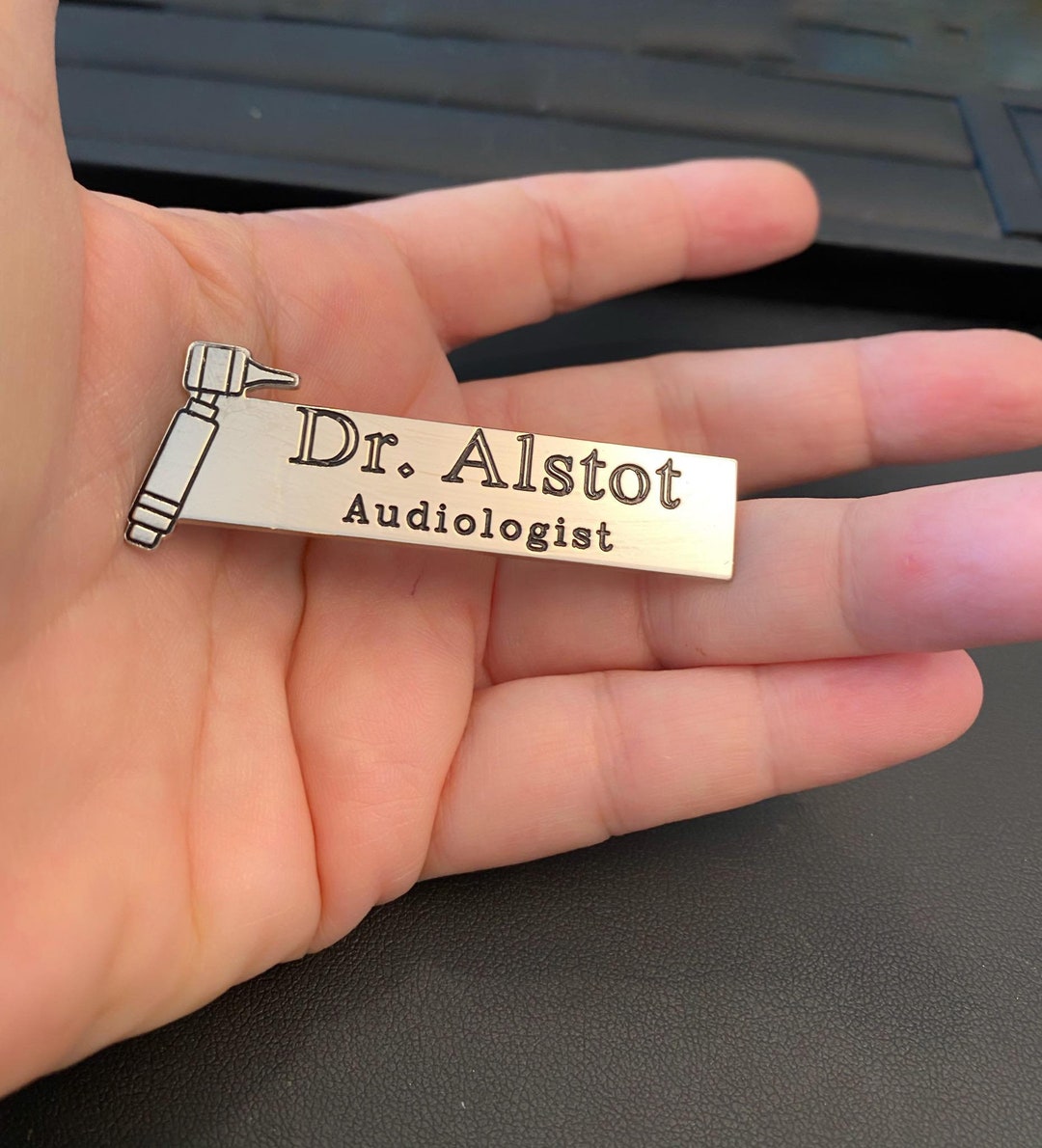 Name Tag Audiologist, Ear - Audiologist Badge Holder, Name Banner Pin ...