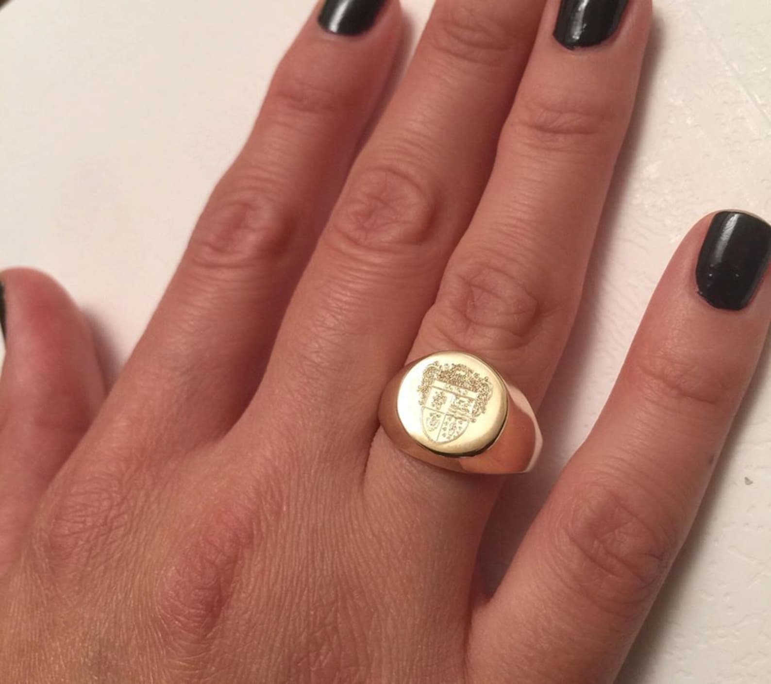 Crest Ring Signet Ring Crest Signet Rings Pinky Ring Image | Etsy