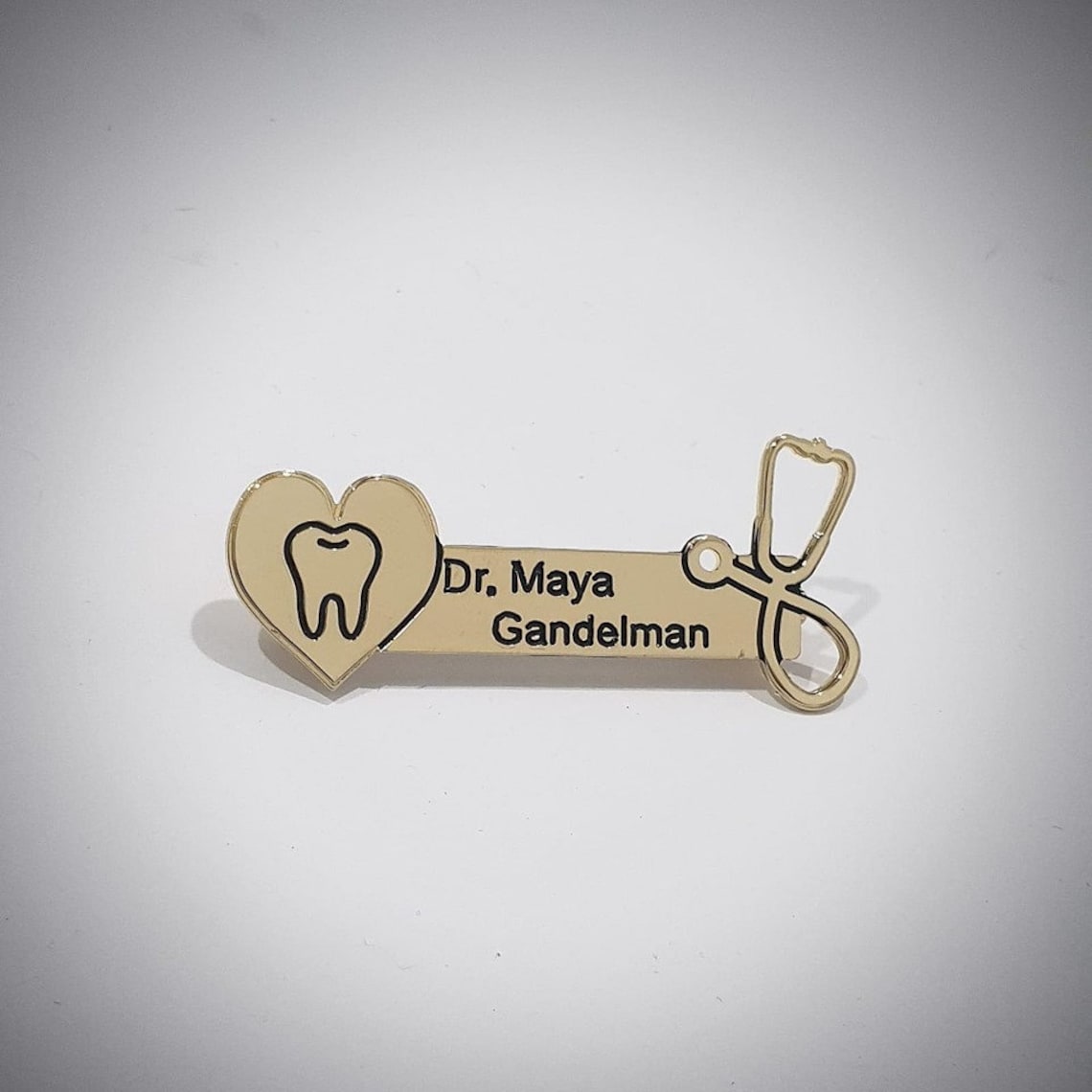 Name Tag Doctor Initial Brooch Custom-engraved Personalized - Etsy