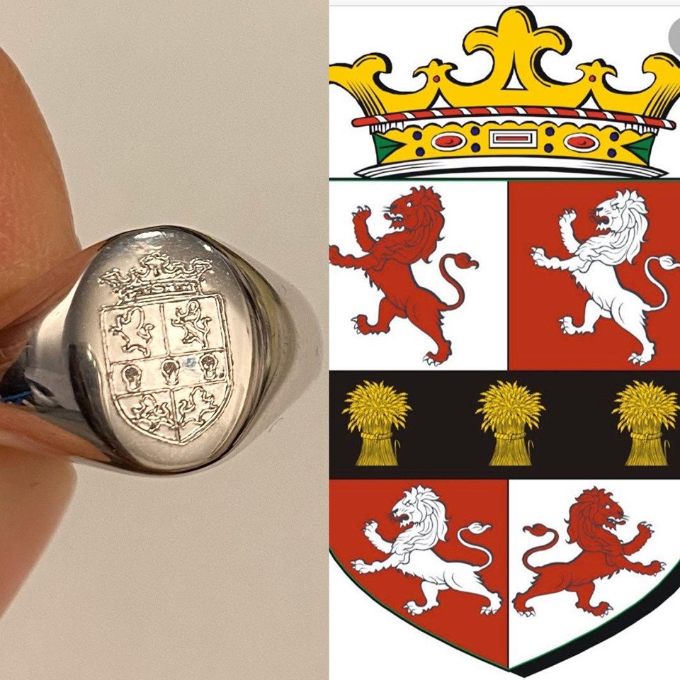 Coat of Arms Family Crest Ring Crest Engrave Ring - Etsy India