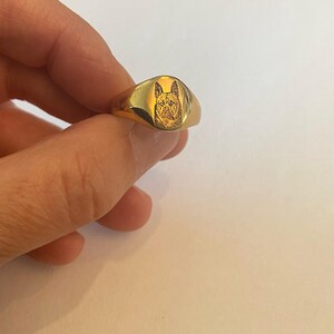 Dog Picture Ring, Signet Custom Pet Portrait Ring, Gift for Pets Dog ...