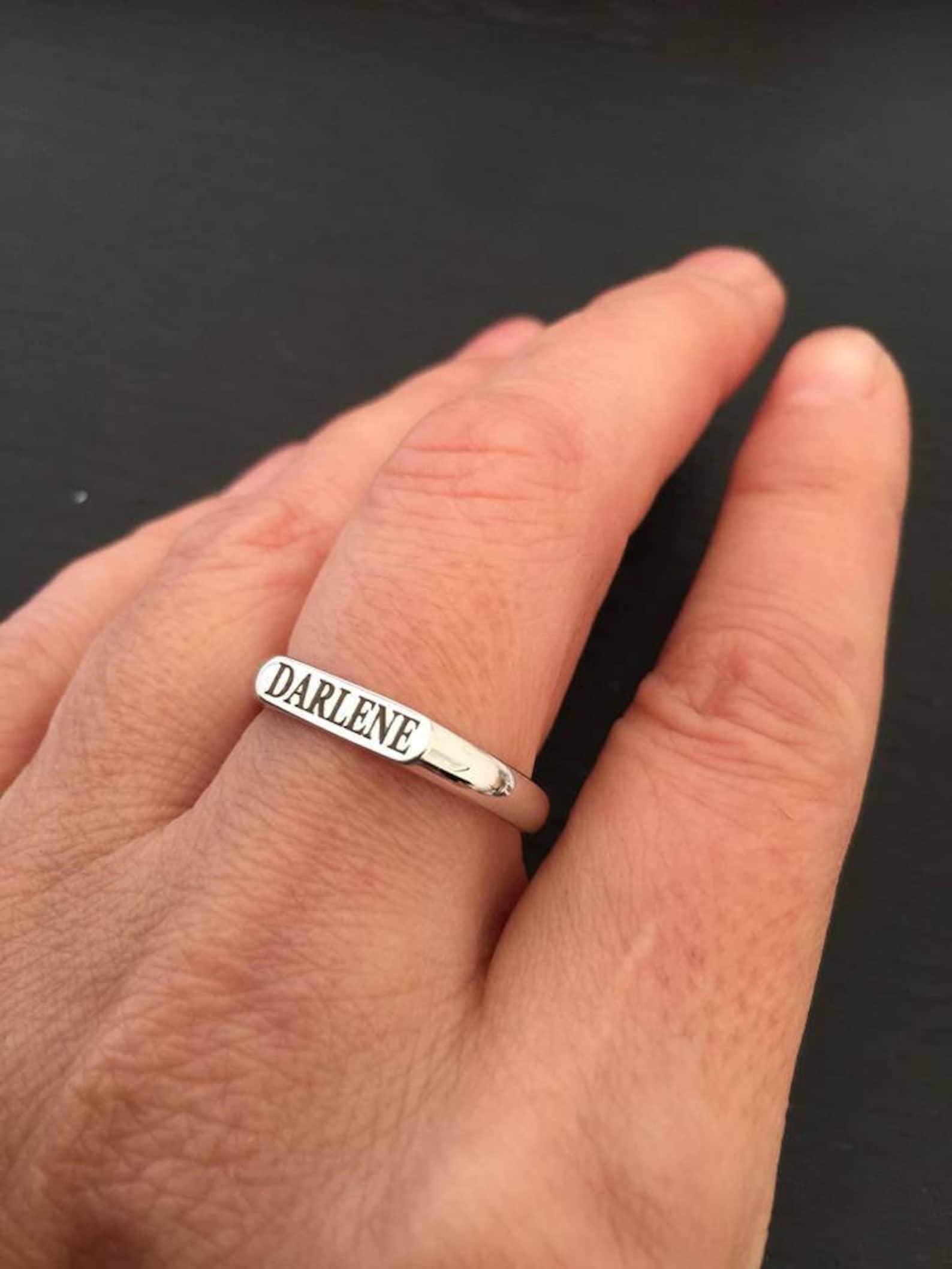 Engraved Ring Personalized Ring Men/women Ring Initial - Etsy