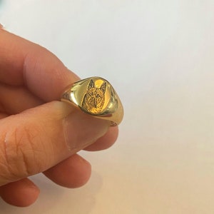 Dog Picture Ring, Signet Custom Pet Portrait Ring, Gift for Pets Dog ...