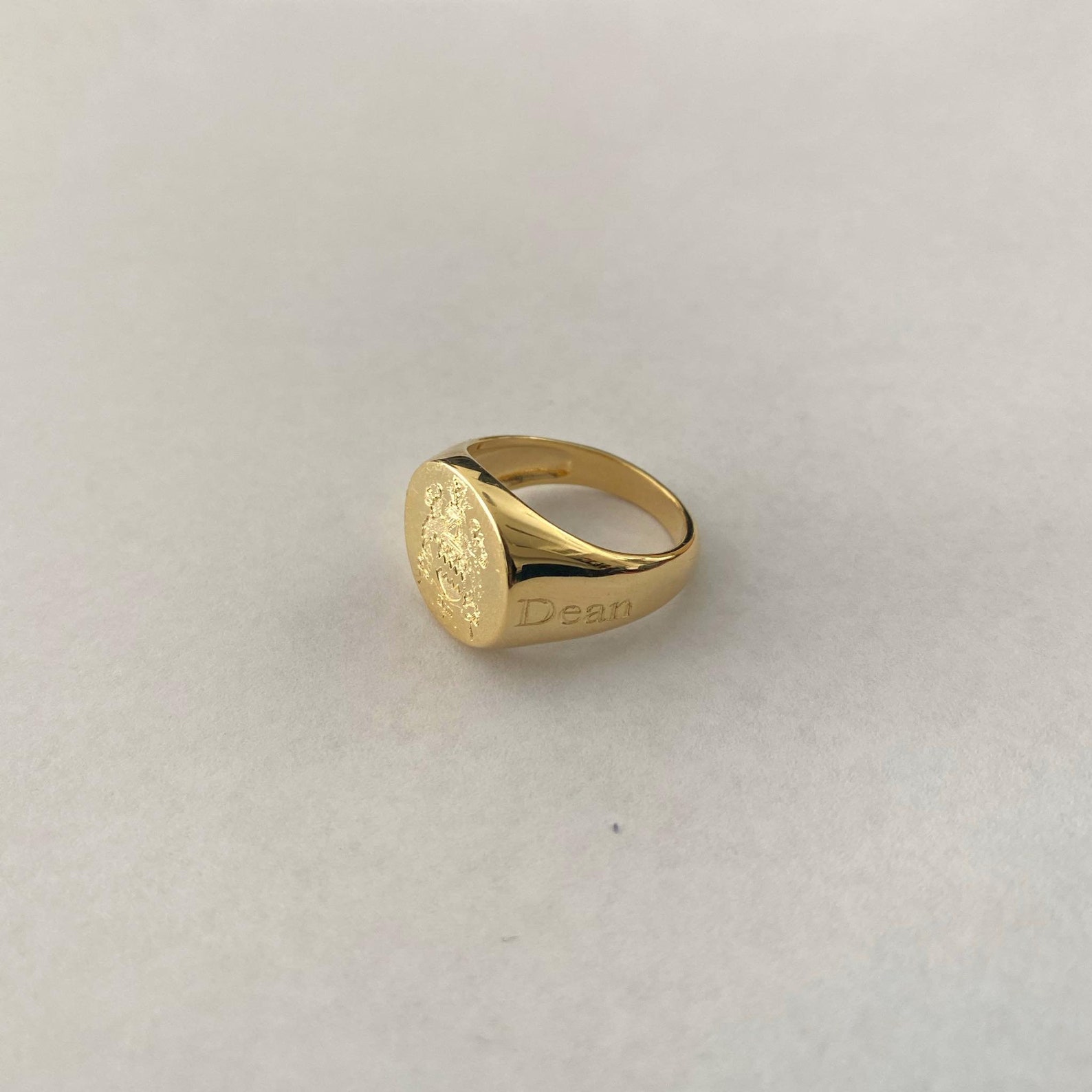 Family Crest Signet Ring, Pinky Ring, Image Engraved, Personalized Coat ...