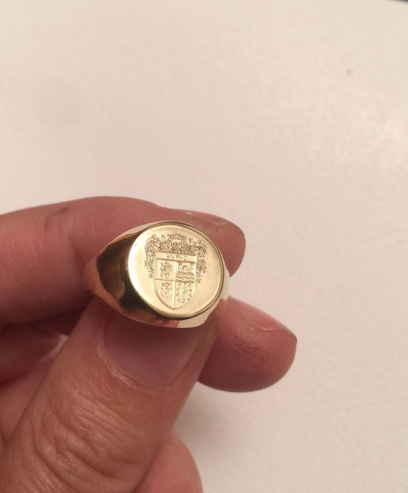 Crest Ring Signet Ring Crest Signet Rings Pinky Ring Image | Etsy