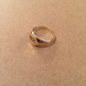 Pinky Ring, Personalized Ring, Gold Engraved Signet Ring, Initial Ring ...