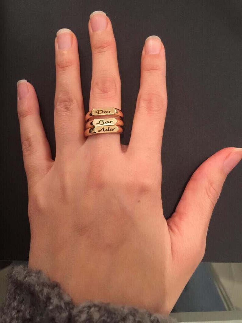 Stacking Name Ring Stackable Name Ring Gold Stacking Ring | Etsy