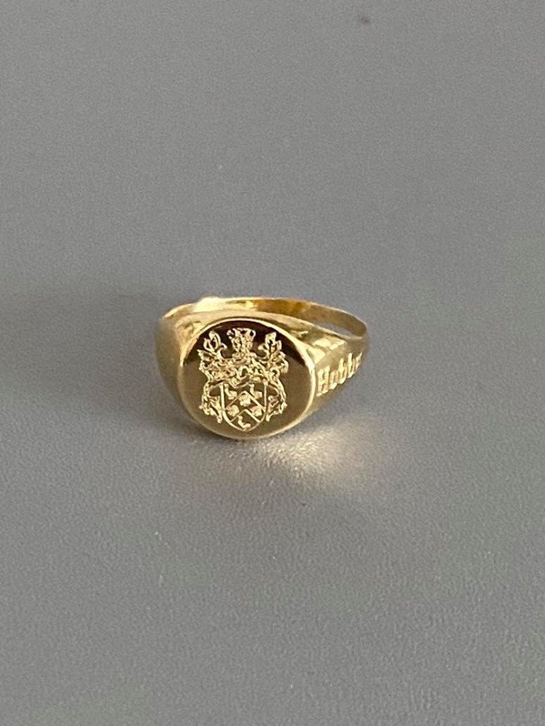 Personalized Family Crest Signet Ring, 18k Gold Over Sterling Silver - Etsy