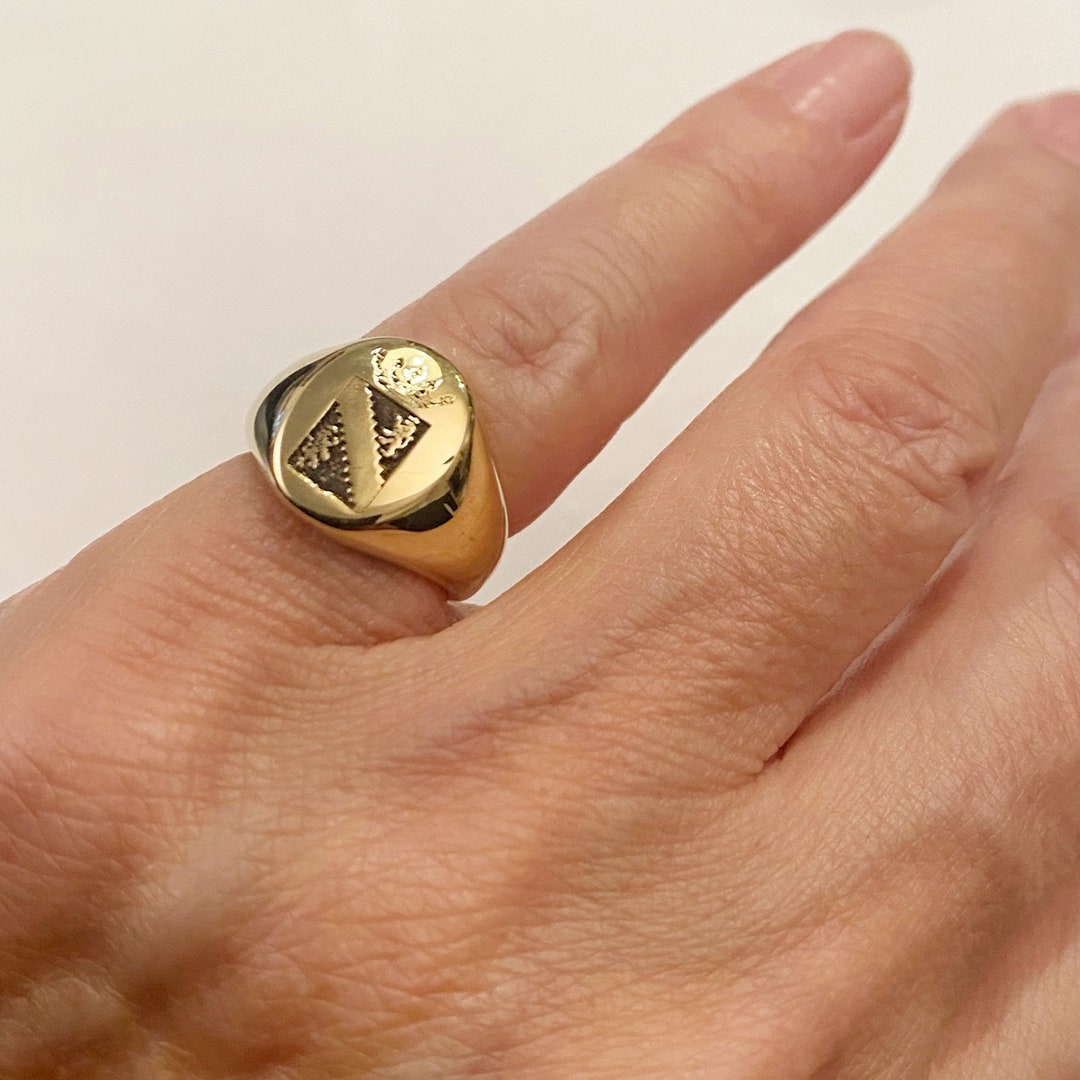 Coat of Arms Family Crest Ring, Crest Engrave Ring, Personalized Ring ...