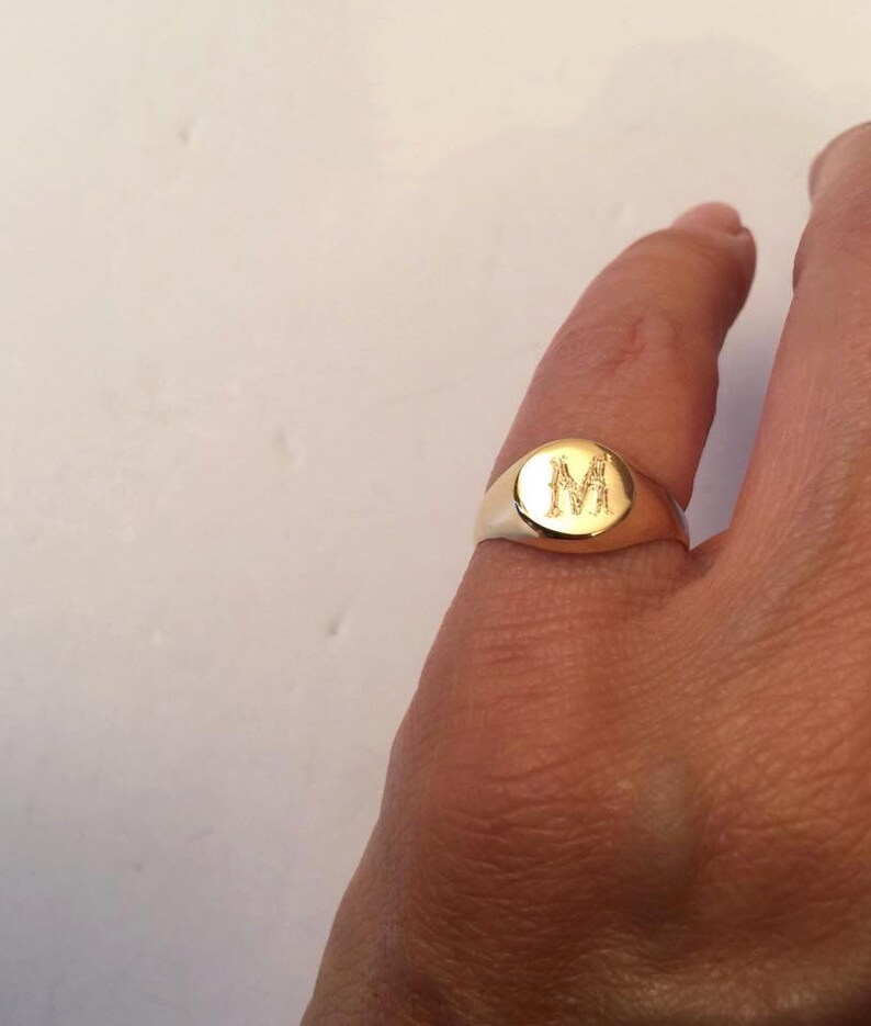 Engraved ring Personalized Ring Signet Ring women ring | Etsy