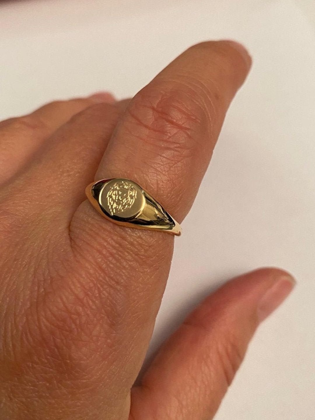Lion Engraved Signet Ring, Personalized Family Crest, Sterling Silver ...