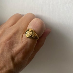 Dog Picture Ring, Signet Custom Pet Portrait Ring, Gift for Pets Dog ...