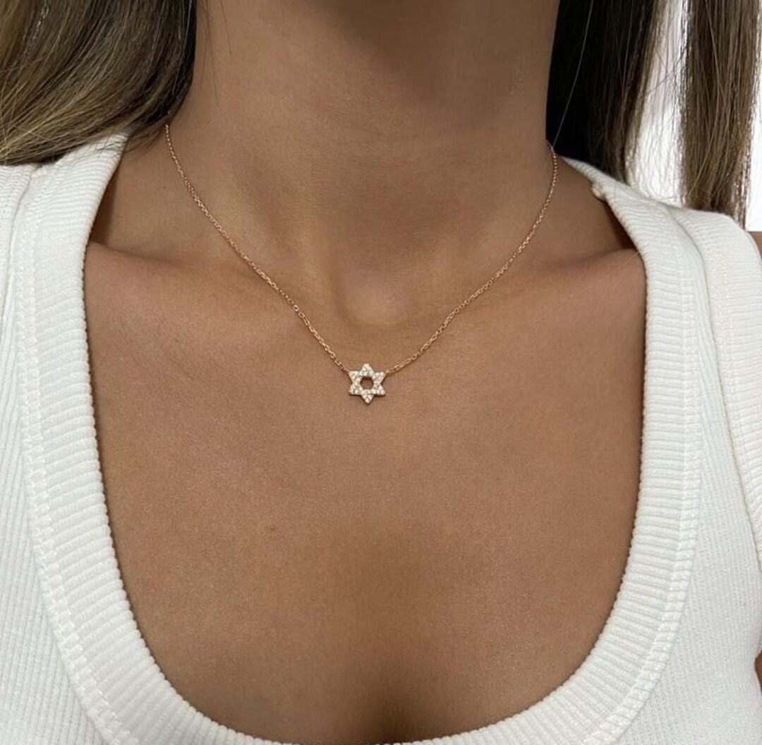 Star of David Necklace, Small Star of David Pendant, Sterling Silver ...