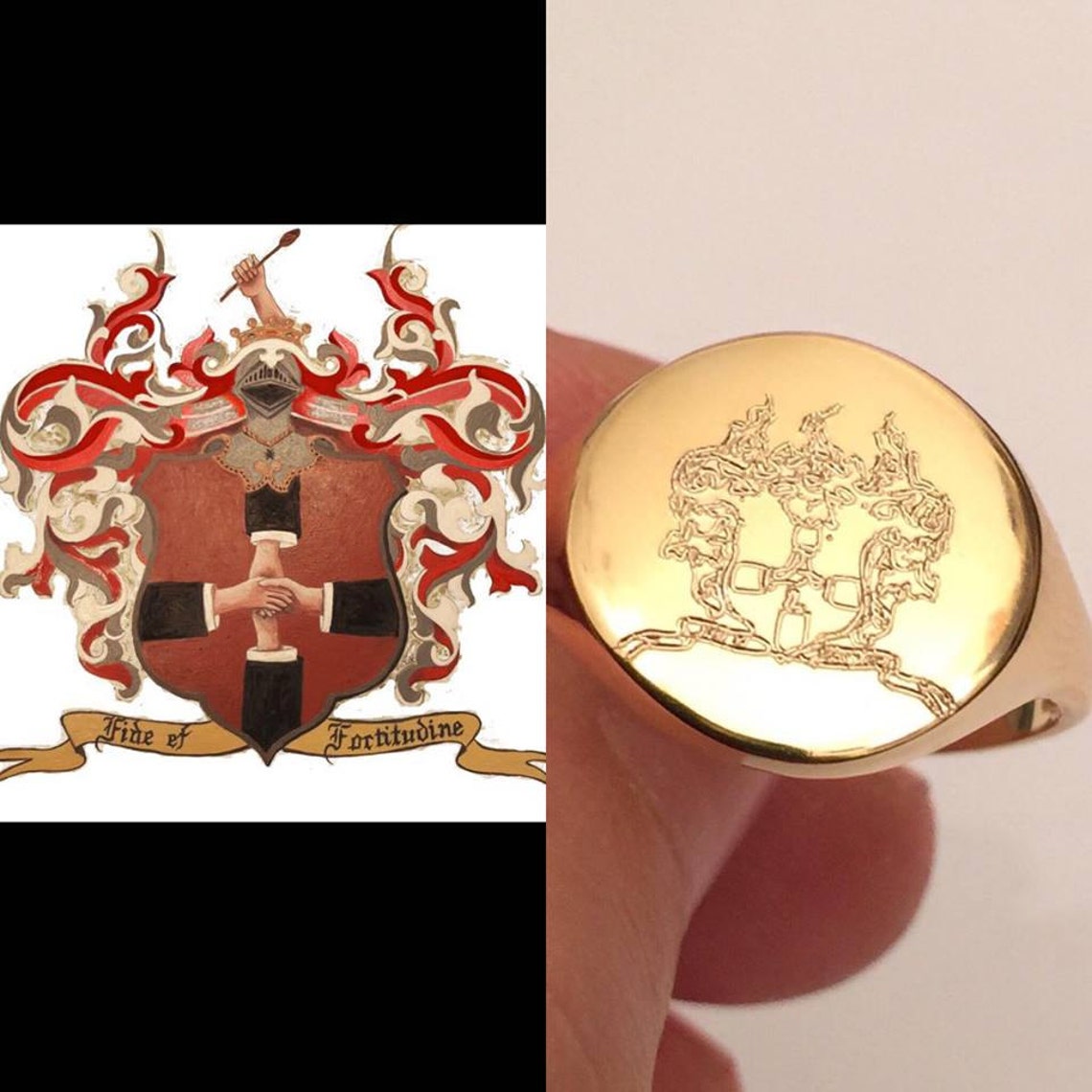 Mens Signet Ring Crest Signet Ring for Man Pinky Ring Image | Etsy