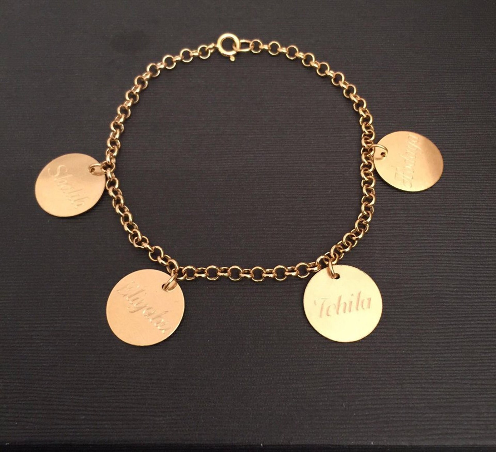 Gold Chain Bracelet Personalized Bracelet Gifts for Mom | Etsy