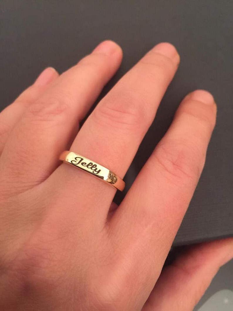 Stacking Name Ring Stackable Name Ring Gold Stacking Ring | Etsy