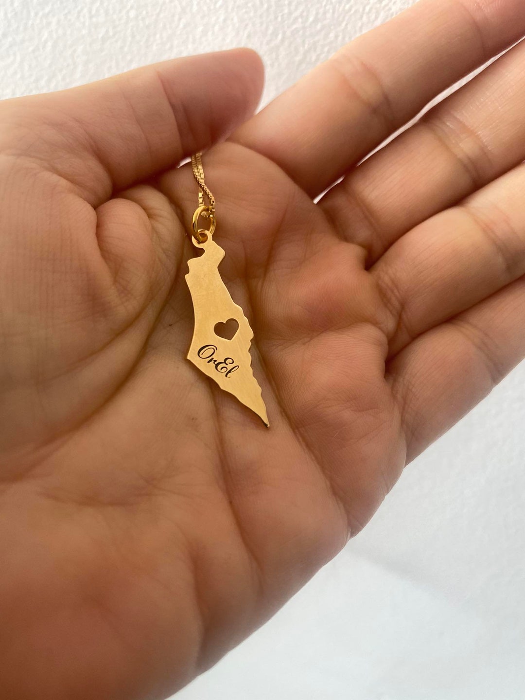 Israel Map Necklace - Jewelry - Map of Israel - Israel Pendant - Name ...