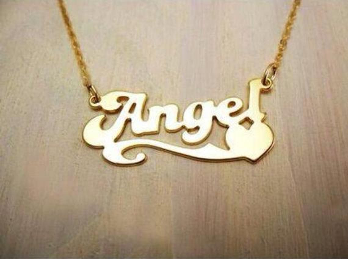 Name Necklace Script Name Necklace Gold Necklace With Name - Etsy