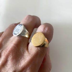 Family Crest Signet Ring, Pinky Ring, Image Engraved, Personalized Ring ...