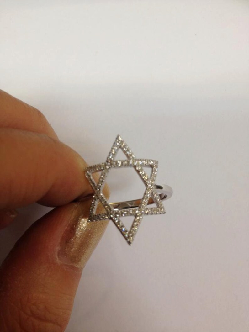 Star Of David Ring Zircons Star Of David Ring Sterling | Etsy