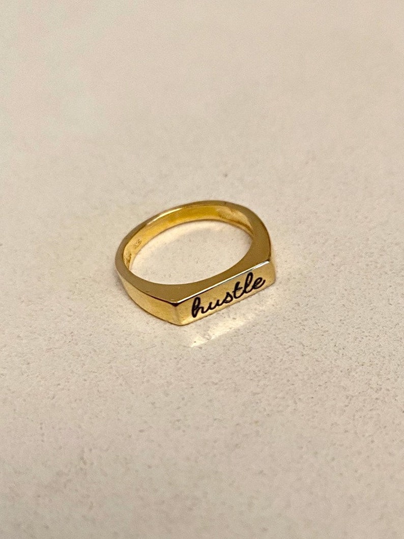 Engraved Ring Personalized Ring Signet Ring Women Ring - Etsy