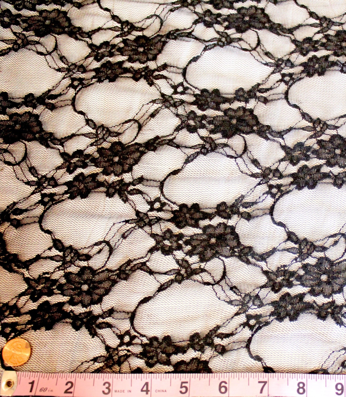 Black Stretch Lace/ Goth Fabric by the Yard/ Dancewear/ Swimwear ...