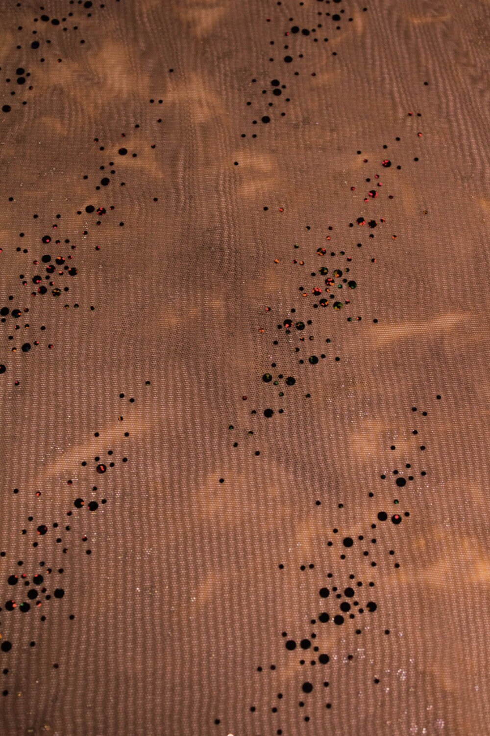 Brown Sequins on Tie Dye Chocolate Brown Mesh