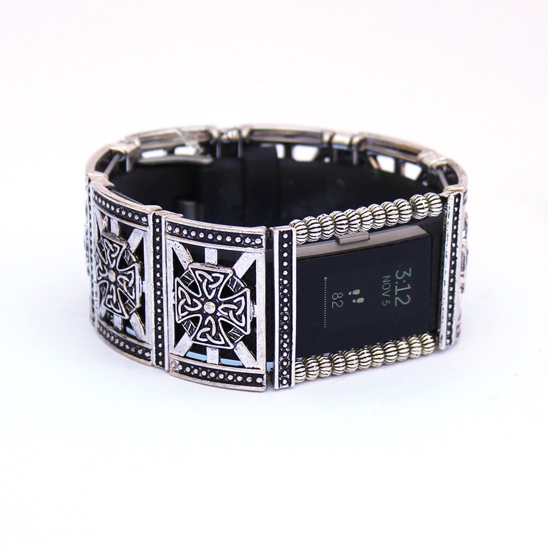 Fitbit Charge Band Cover Bracelet: Antique Silver Celtic Cross With ...