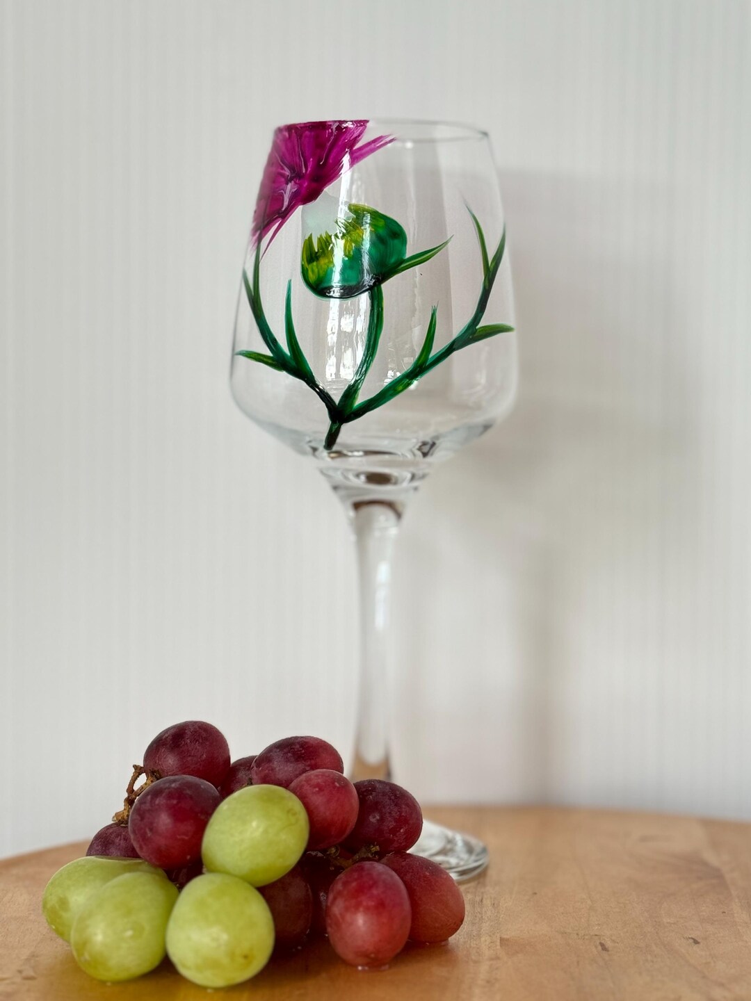 Hand Painted Thistle Red Wine Glass: Scottish Gift, 400ml - Etsy