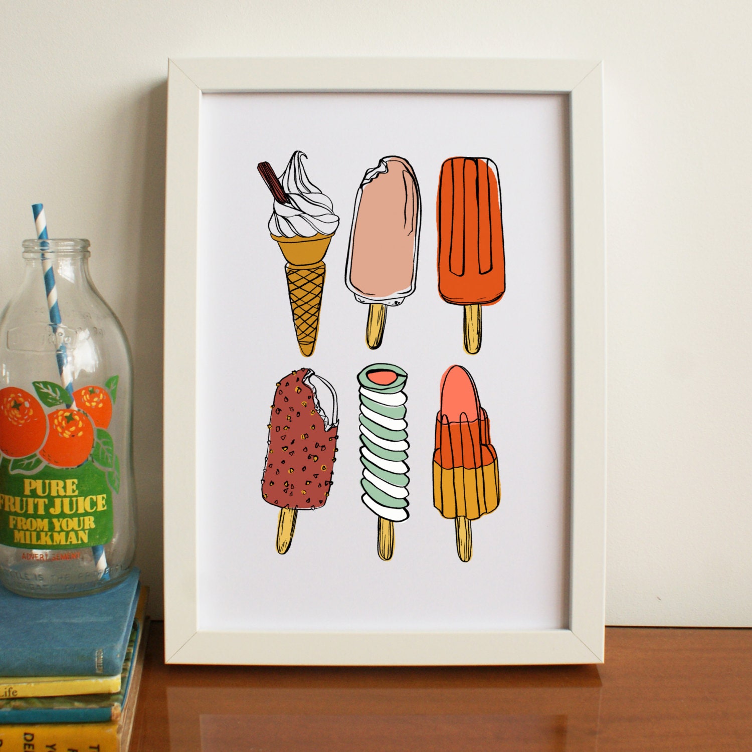 Ice Lollies A4 Print - Etsy UK