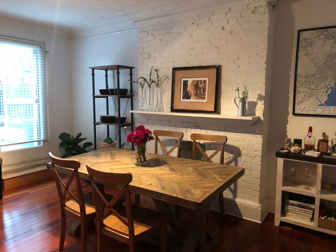 Rustic Chevron Top Table Trestle Base Table Dining Table | Etsy