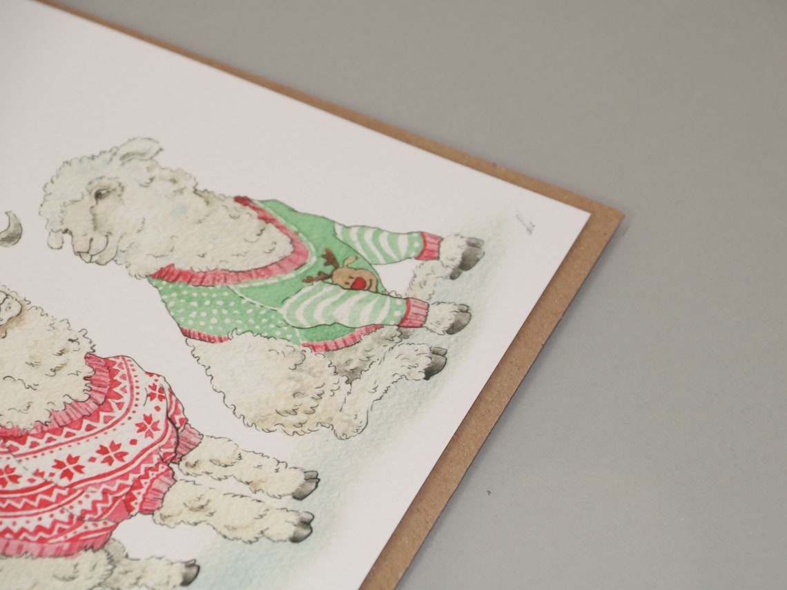 Winter Woolies // Sheep in Christmas Jumpers Greetings Card - Etsy