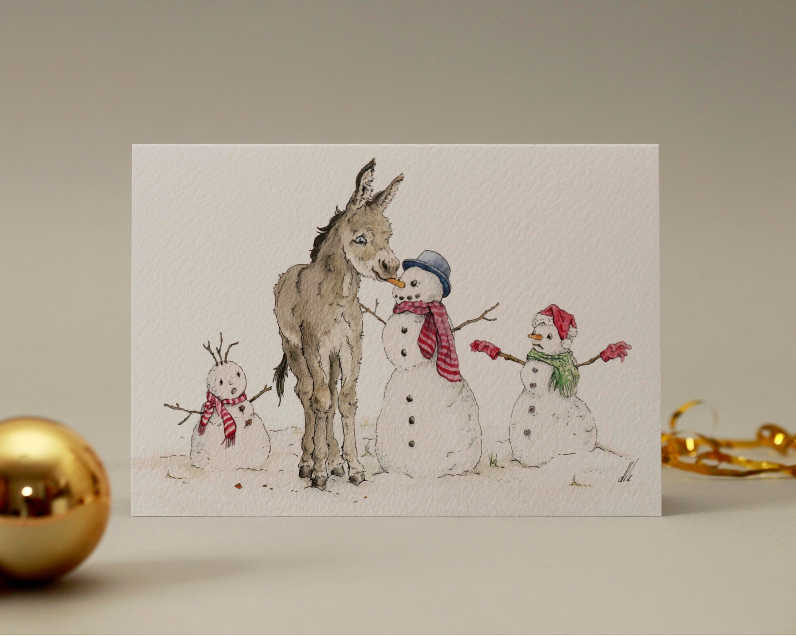 Nosey Donkey // Cheeky Donkey Stealing a Carrot / Christmas Card ...