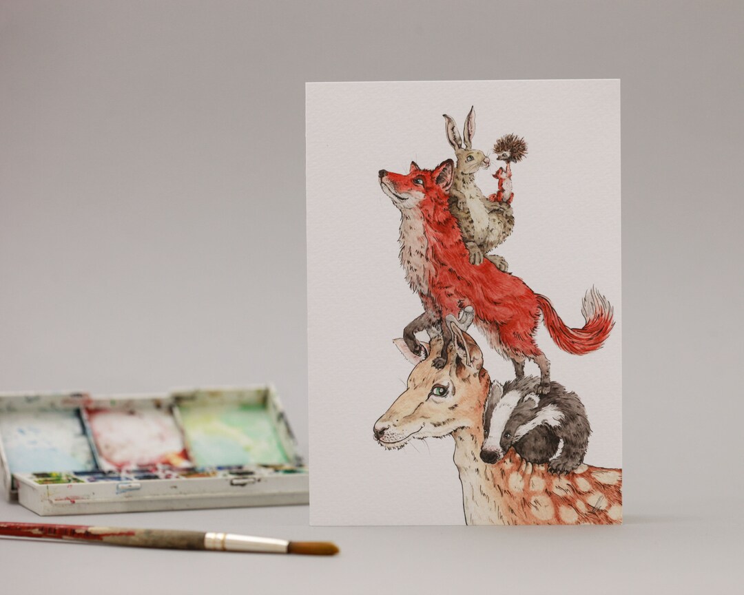 Great British Beasts Hand Drawn Card. What Do the Deers, Badgers, Foxes ...