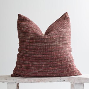 Rustic Red Lumbar Cushion, Earthy Red Brown Pillow Cover, Farmhouse ...