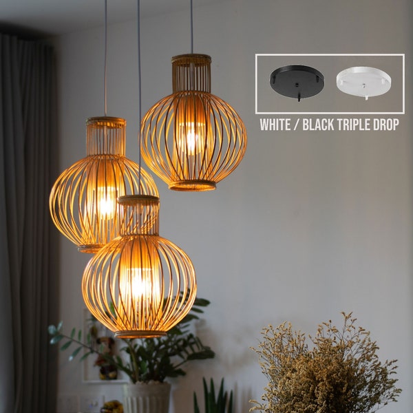 Rattan Pendant Light - Etsy