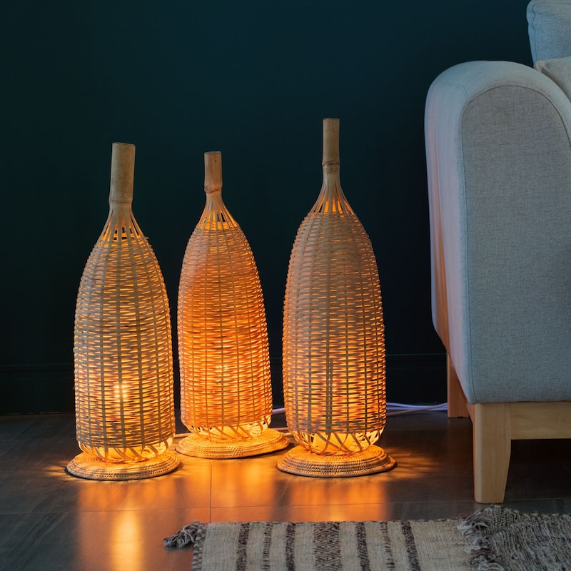 Woven Basket Lamp - Etsy