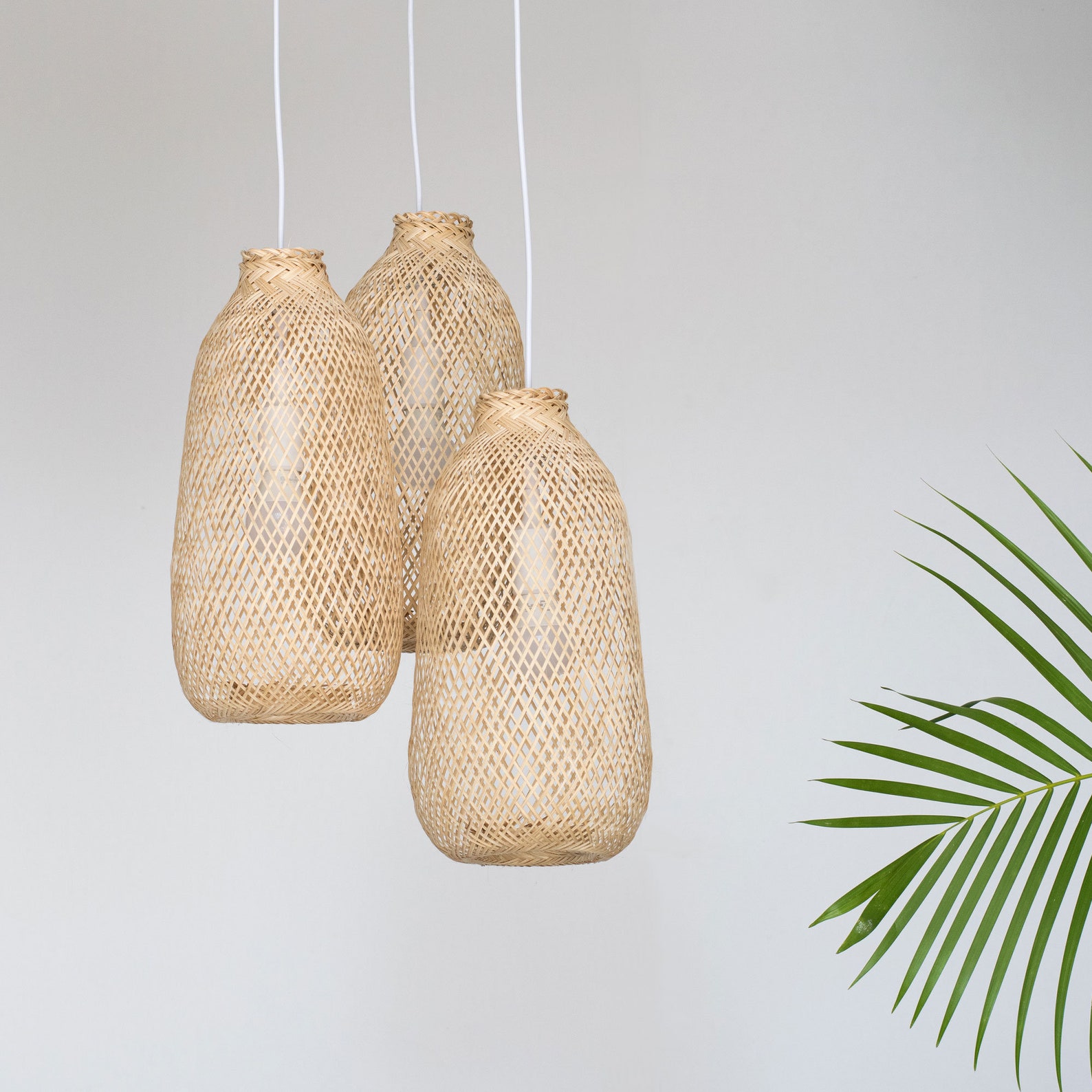 Woven Bamboo Pendant Light Lampshade Handmade Wooden Lamp | Etsy